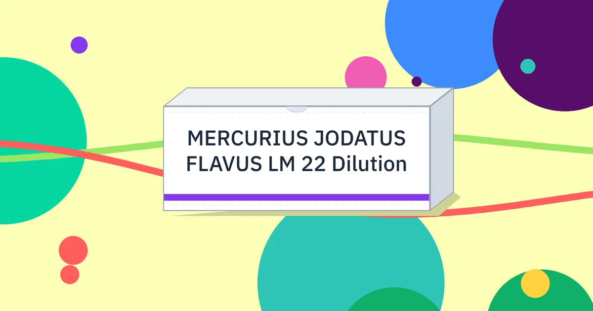 Symbolbild: Packung mit der Aufschrift MERCURIUS JODATUS FLAVUS LM 22 Dilution (PZN 12951924) – Verfügbarkeit und Bezug in Apotheken in Frankfurt am Main