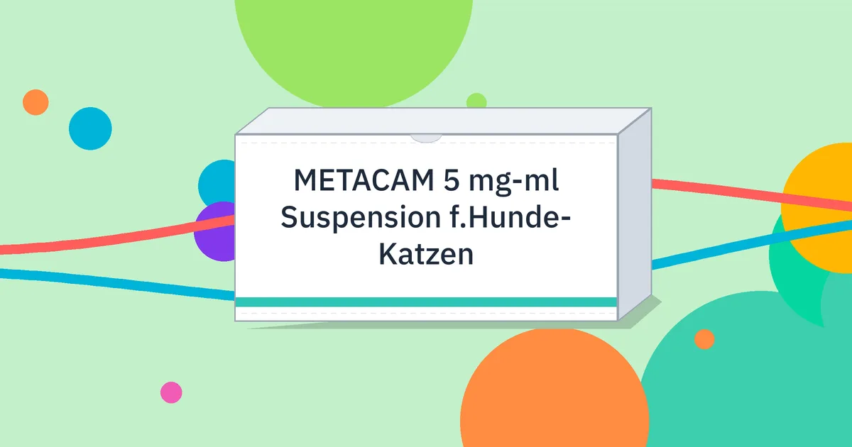 Symbolbild: Packung mit der Aufschrift METACAM 5 mg-ml Suspension f.Hunde-Katzen (PZN 03937902) – Verfügbarkeit und Bezug in Apotheken in Frankfurt am Main