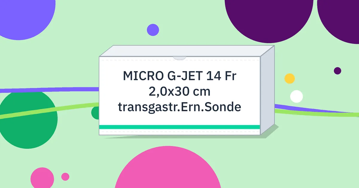 Symbolbild: Packung mit der Aufschrift MICRO G-JET 14 Fr 2,0x30 cm transgastr.Ern.Sonde (PZN 17818420) – Verfügbarkeit und Bezug in Apotheken in Frankfurt am Main