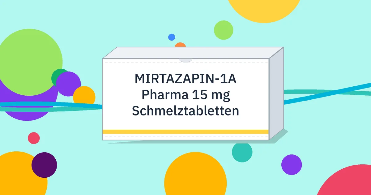 Symbolbild: Packung mit der Aufschrift MIRTAZAPIN-1A Pharma 15 mg Schmelztabletten (PZN 06320349) – Verfügbarkeit und Bezug in Apotheken in Frankfurt am Main