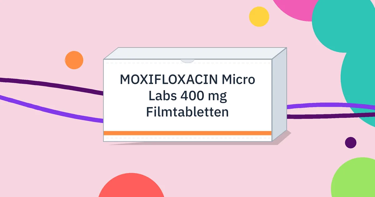 Symbolbild: Packung mit der Aufschrift MOXIFLOXACIN Micro Labs 400 mg Filmtabletten (PZN 14217499) – Verfügbarkeit und Bezug in Apotheken in Frankfurt am Main