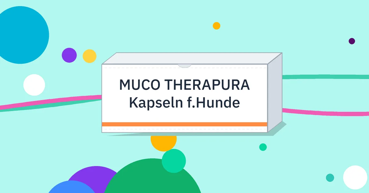 Symbolbild: Packung mit der Aufschrift MUCO THERAPURA Kapseln f.Hunde (PZN 19208849) – Verfügbarkeit und Bezug in Apotheken in Frankfurt am Main