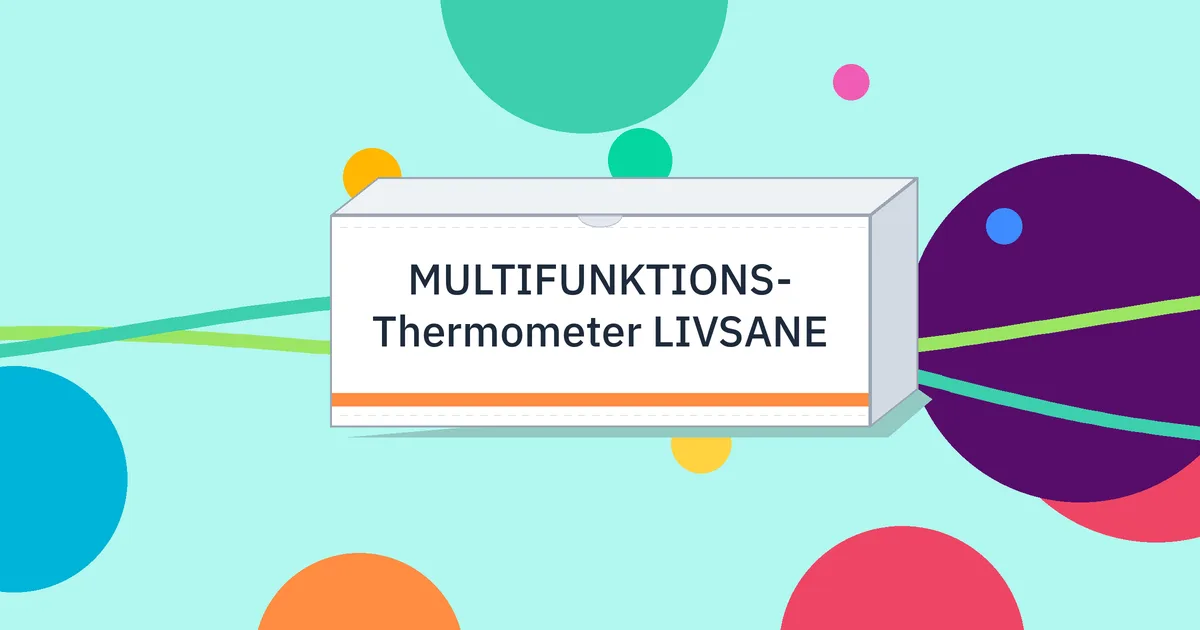 Symbolbild: Packung mit der Aufschrift MULTIFUNKTIONS-Thermometer LIVSANE (PZN 18263869) – Verfügbarkeit und Bezug in Apotheken in Frankfurt am Main