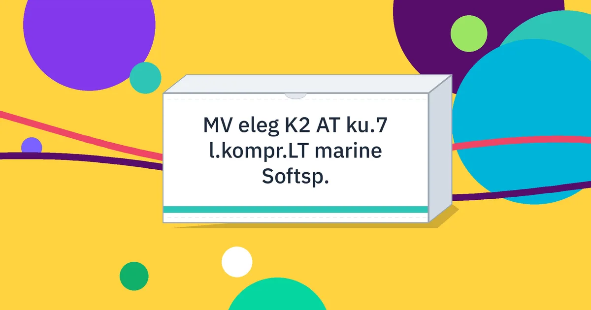 Symbolbild: Packung mit der Aufschrift MV eleg K2 AT ku.7 l.kompr.LT marine Softsp. (PZN 15287987) – Verfügbarkeit und Bezug in Apotheken in Frankfurt am Main