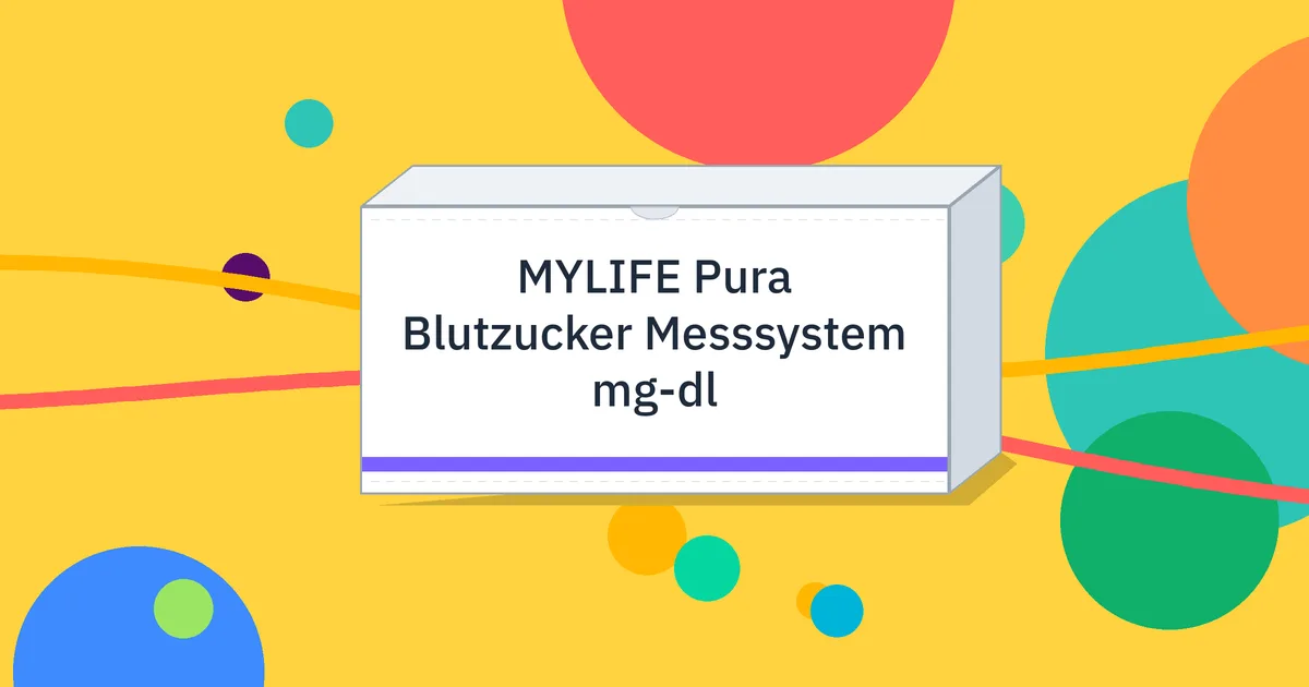 Symbolbild: Packung mit der Aufschrift MYLIFE Pura Blutzucker Messsystem mg-dl (PZN 20374151) – Verfügbarkeit und Bezug in Apotheken in Frankfurt am Main