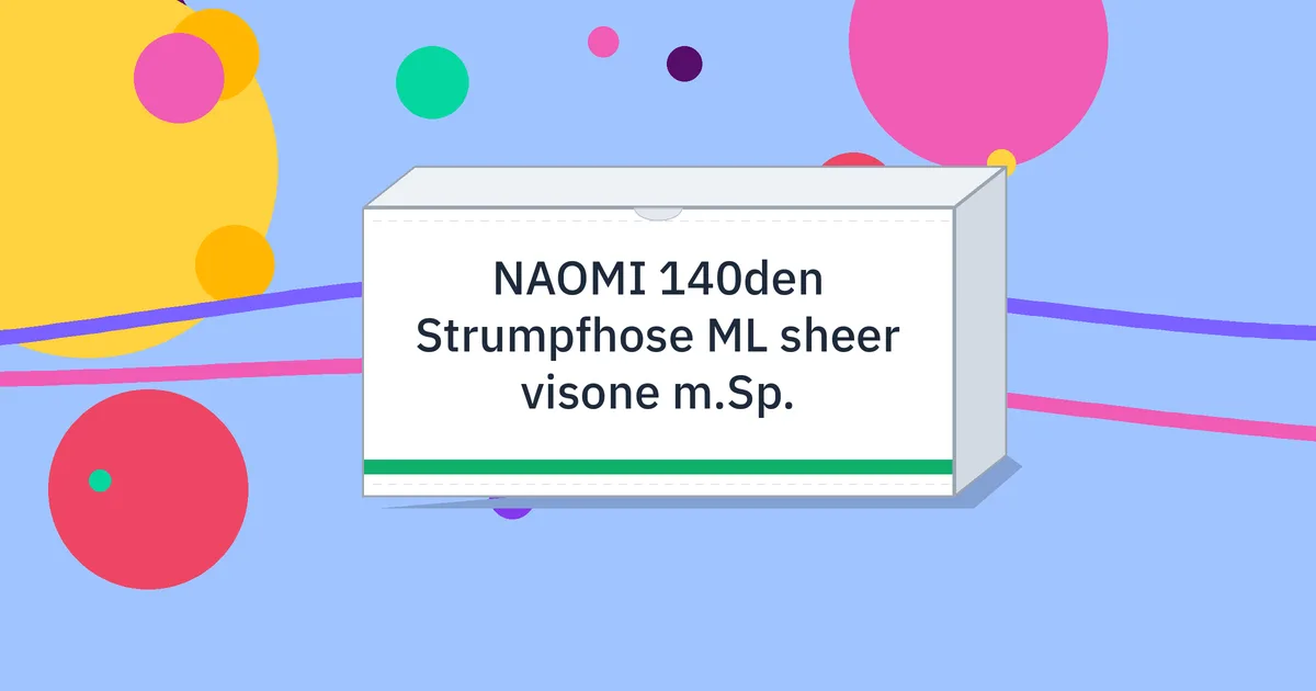 Symbolbild: Packung mit der Aufschrift NAOMI 140den Strumpfhose ML sheer visone m.Sp. (PZN 16177999) – Verfügbarkeit und Bezug in Apotheken in Frankfurt am Main