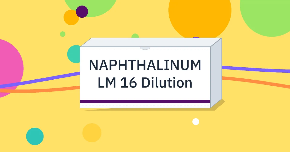 Symbolbild: Packung mit der Aufschrift NAPHTHALINUM LM 16 Dilution (PZN 12958501) – Verfügbarkeit und Bezug in Apotheken in Frankfurt am Main