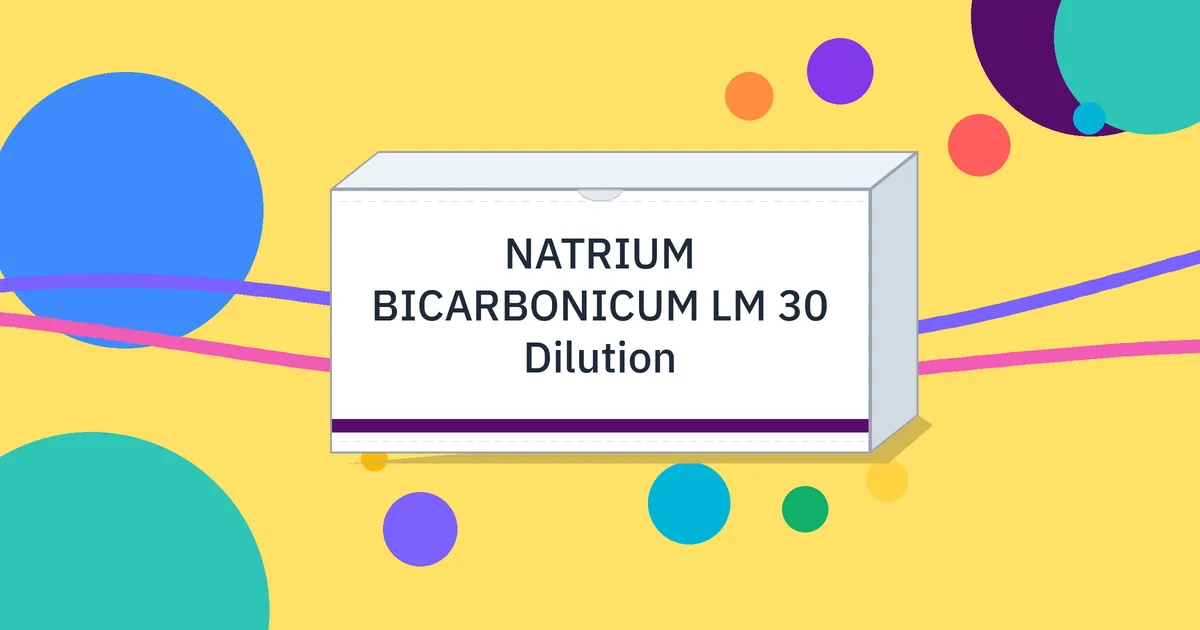 Symbolbild: Packung mit der Aufschrift NATRIUM BICARBONICUM LM 30 Dilution (PZN 12960490) – Verfügbarkeit und Bezug in Apotheken in Frankfurt am Main