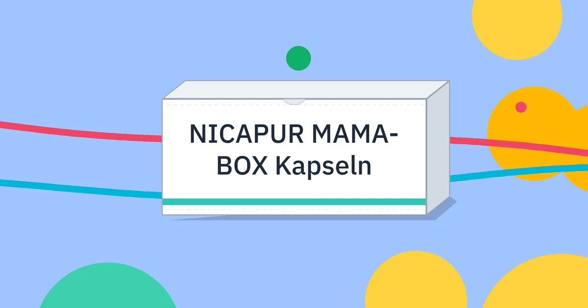 Symbolbild: Packung mit der Aufschrift NICAPUR MAMA-BOX Kapseln (PZN 16009925) – Verfügbarkeit und Bezug in Apotheken in Frankfurt am Main