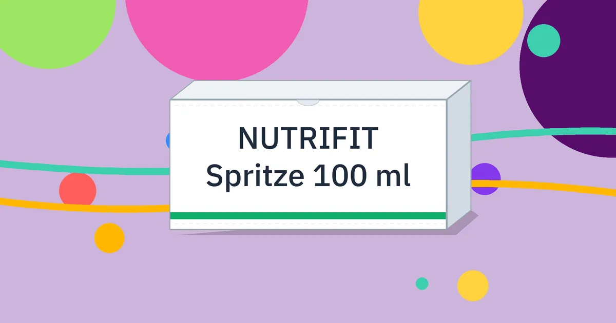 Symbolbild: Packung mit der Aufschrift NUTRIFIT Spritze 100 ml (PZN 17273096) – Verfügbarkeit und Bezug in Apotheken in Frankfurt am Main