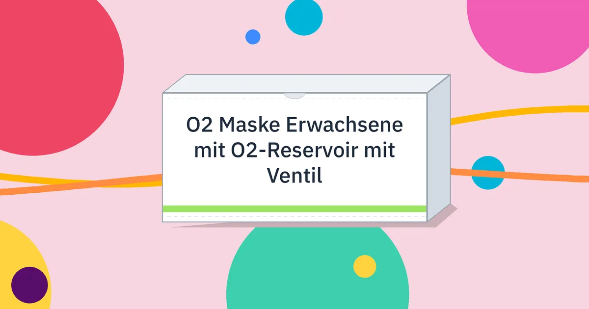 Symbolbild: Packung mit der Aufschrift O2 Maske Erwachsene mit O2-Reservoir mit Ventil (PZN 09912145) – Verfügbarkeit und Bezug in Apotheken in Frankfurt am Main