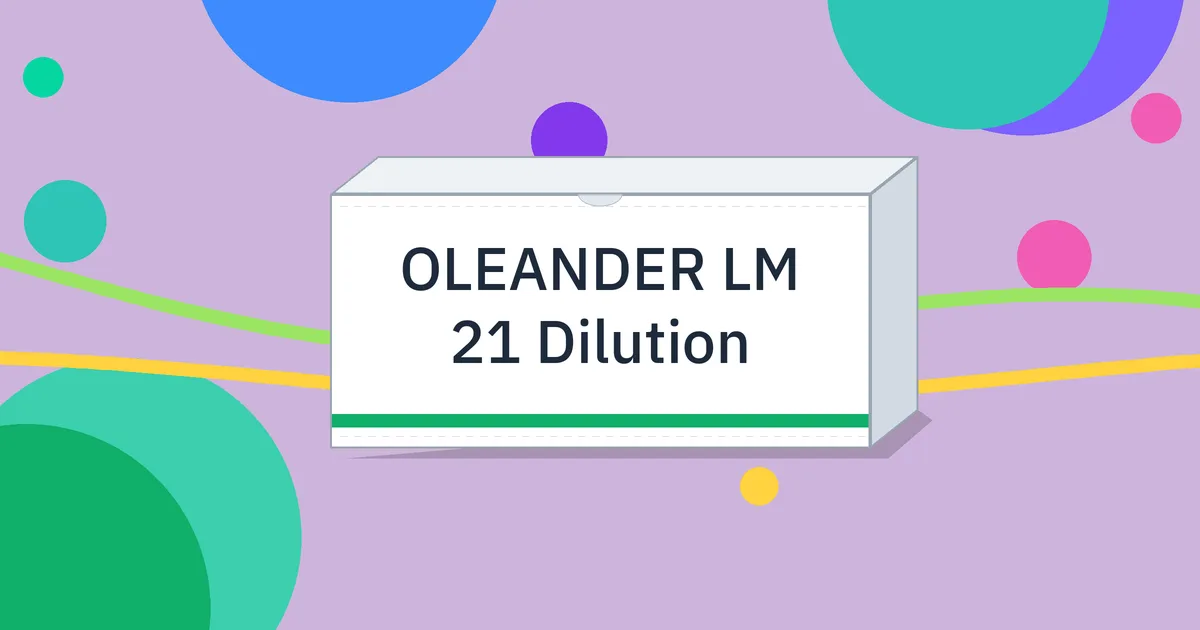 Symbolbild: Packung mit der Aufschrift OLEANDER LM 21 Dilution (PZN 12971335) – Verfügbarkeit und Bezug in Apotheken in Frankfurt am Main