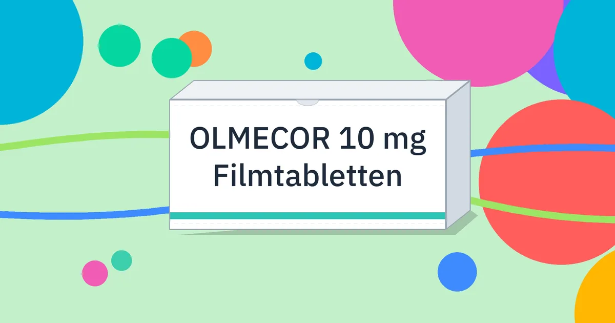 Symbolbild: Packung mit der Aufschrift OLMECOR 10 mg Filmtabletten (PZN 12648019) – Verfügbarkeit und Bezug in Apotheken in Frankfurt am Main