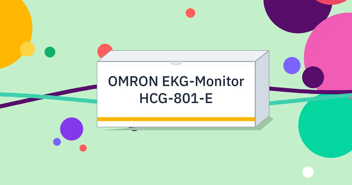 Symbolbild: Packung mit der Aufschrift OMRON EKG-Monitor HCG-801-E (PZN 12608965) – Verfügbarkeit und Bezug in Apotheken in Frankfurt am Main