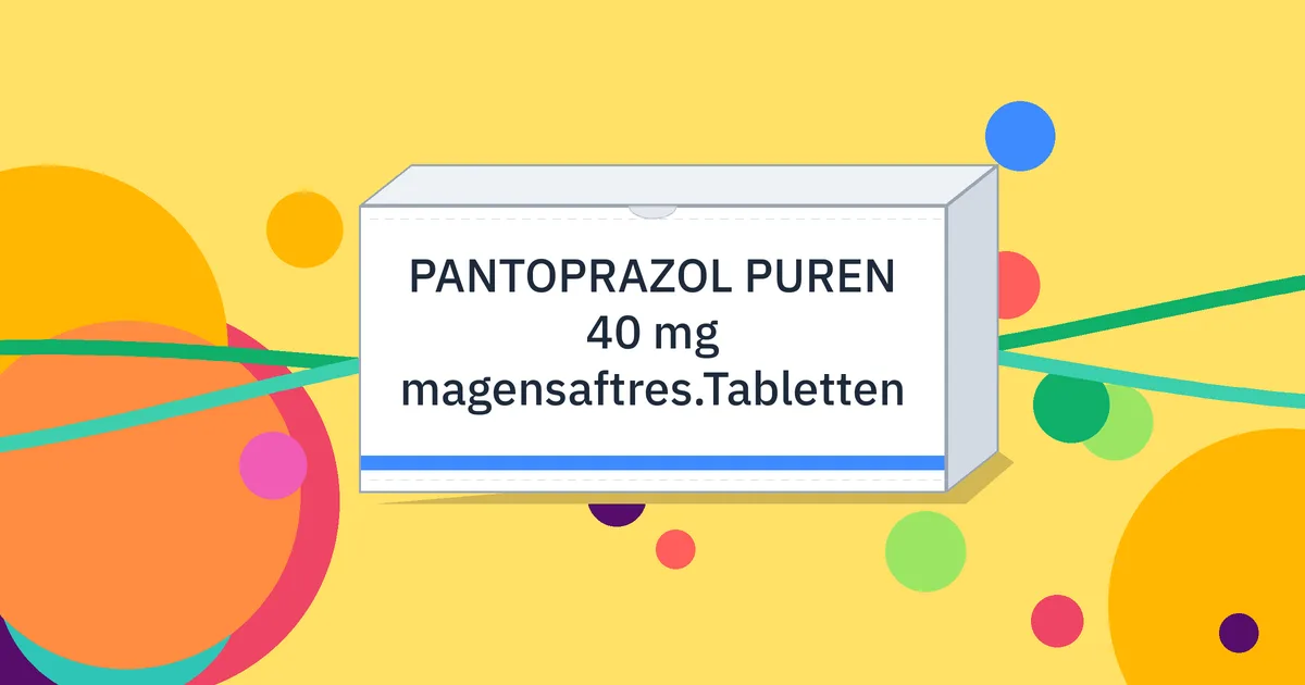 Symbolbild: Packung mit der Aufschrift PANTOPRAZOL PUREN 40 mg magensaftres.Tabletten (PZN 11357248) – Verfügbarkeit und Bezug in Apotheken in Frankfurt am Main