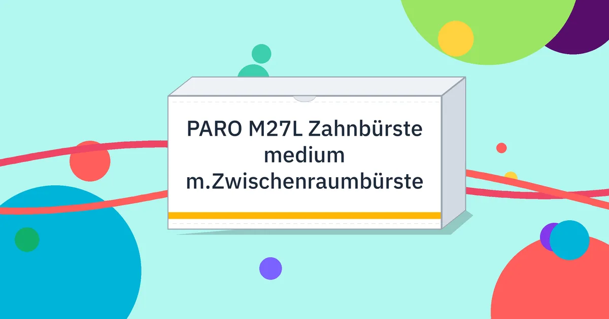 Symbolbild: Packung mit der Aufschrift PARO M27L Zahnbürste medium m.Zwischenraumbürste (PZN 17372266) – Verfügbarkeit und Bezug in Apotheken in Frankfurt am Main