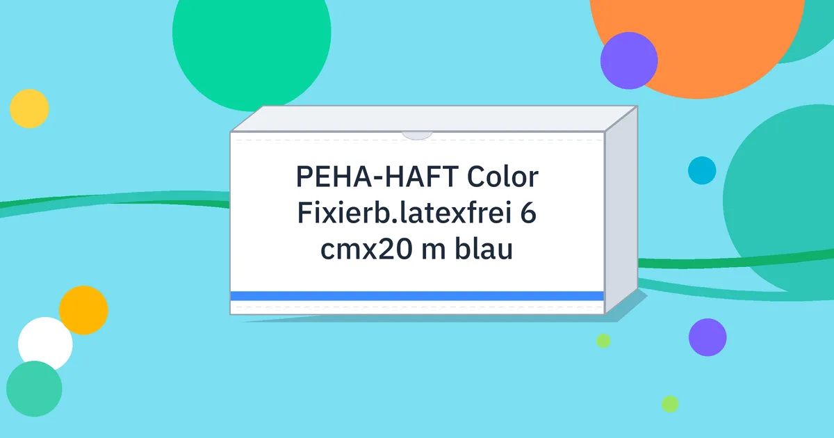 Symbolbild: Packung mit der Aufschrift PEHA-HAFT Color Fixierb.latexfrei 6 cmx20 m blau (PZN 18716526) – Verfügbarkeit und Bezug in Apotheken in Frankfurt am Main