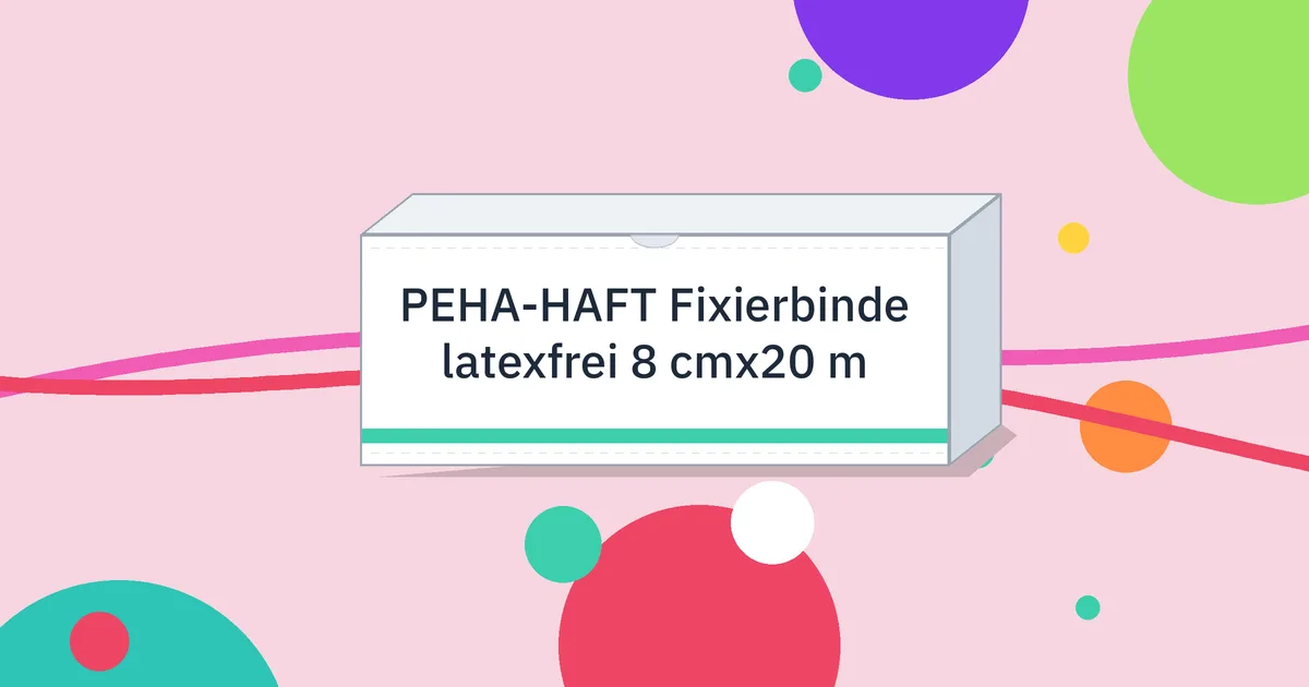 Symbolbild: Packung mit der Aufschrift PEHA-HAFT Fixierbinde latexfrei 8 cmx20 m (PZN 16906122) – Verfügbarkeit und Bezug in Apotheken in Frankfurt am Main