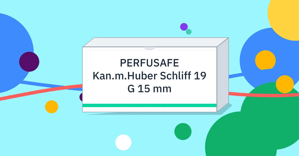 Symbolbild: Packung mit der Aufschrift PERFUSAFE Kan.m.Huber Schliff 19 G 15 mm (PZN 13866095) – Verfügbarkeit und Bezug in Apotheken in Frankfurt am Main