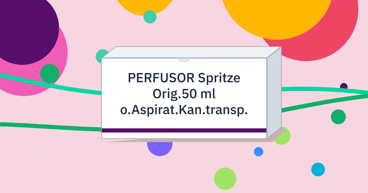 Symbolbild: Packung mit der Aufschrift PERFUSOR Spritze Orig.50 ml o.Aspirat.Kan.transp. (PZN 14327265) – Verfügbarkeit und Bezug in Apotheken in Frankfurt am Main