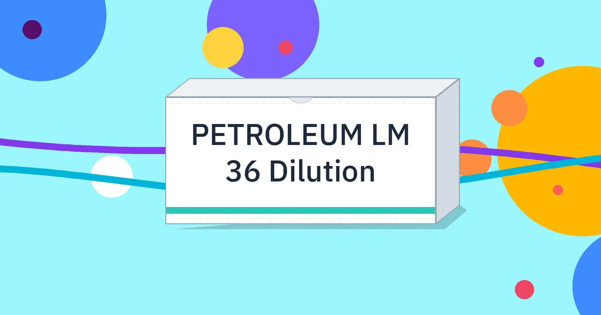 Symbolbild: Packung mit der Aufschrift PETROLEUM LM 36 Dilution (PZN 12977881) – Verfügbarkeit und Bezug in Apotheken in Frankfurt am Main