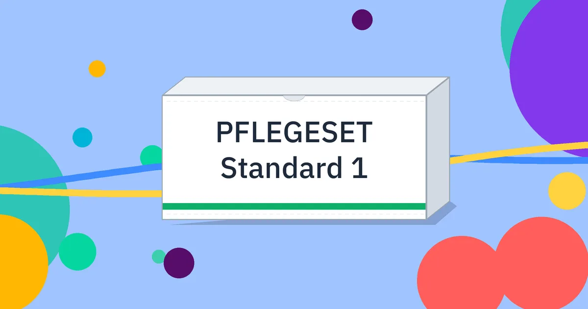 Symbolbild: Packung mit der Aufschrift PFLEGESET Standard 1 (PZN 11129079) – Verfügbarkeit und Bezug in Apotheken in Frankfurt am Main