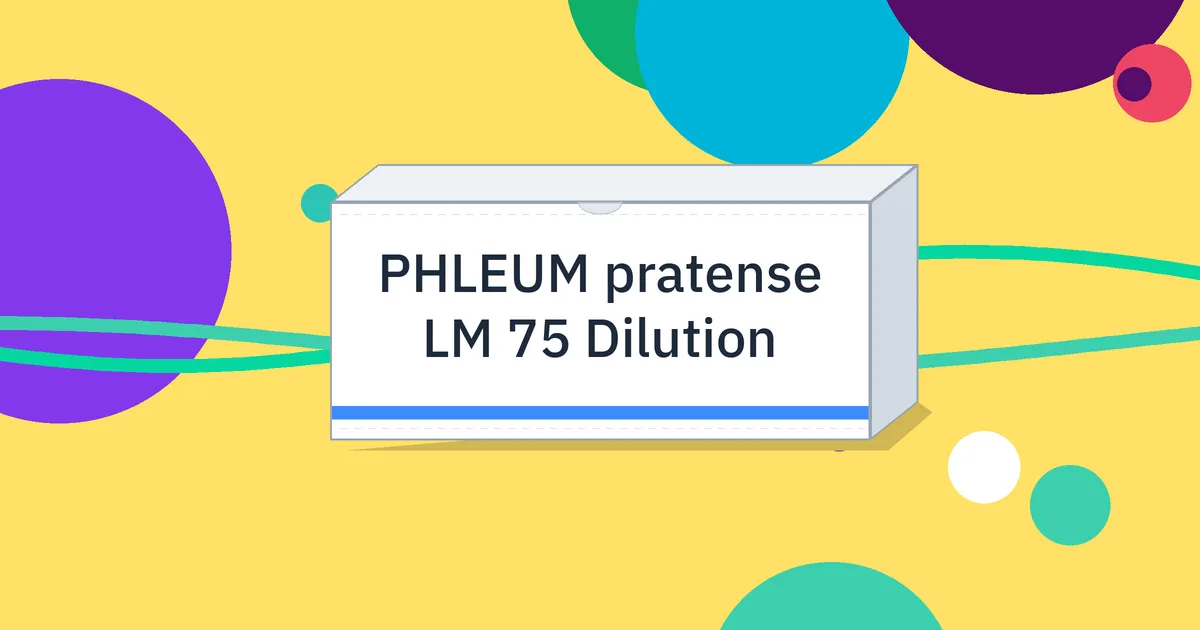 Symbolbild: Packung mit der Aufschrift PHLEUM pratense LM 75 Dilution (PZN 13639040) – Verfügbarkeit und Bezug in Apotheken in Frankfurt am Main
