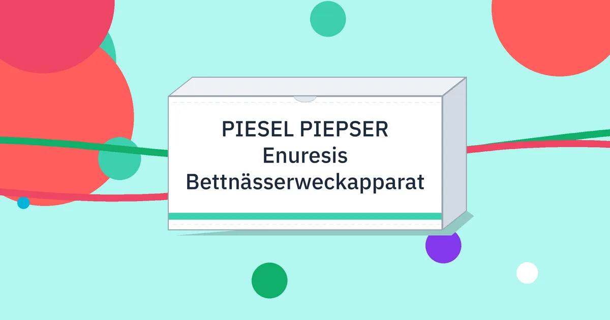 Symbolbild: Packung mit der Aufschrift PIESEL PIEPSER Enuresis Bettnässerweckapparat (PZN 00960183) – Verfügbarkeit und Bezug in Apotheken in Frankfurt am Main