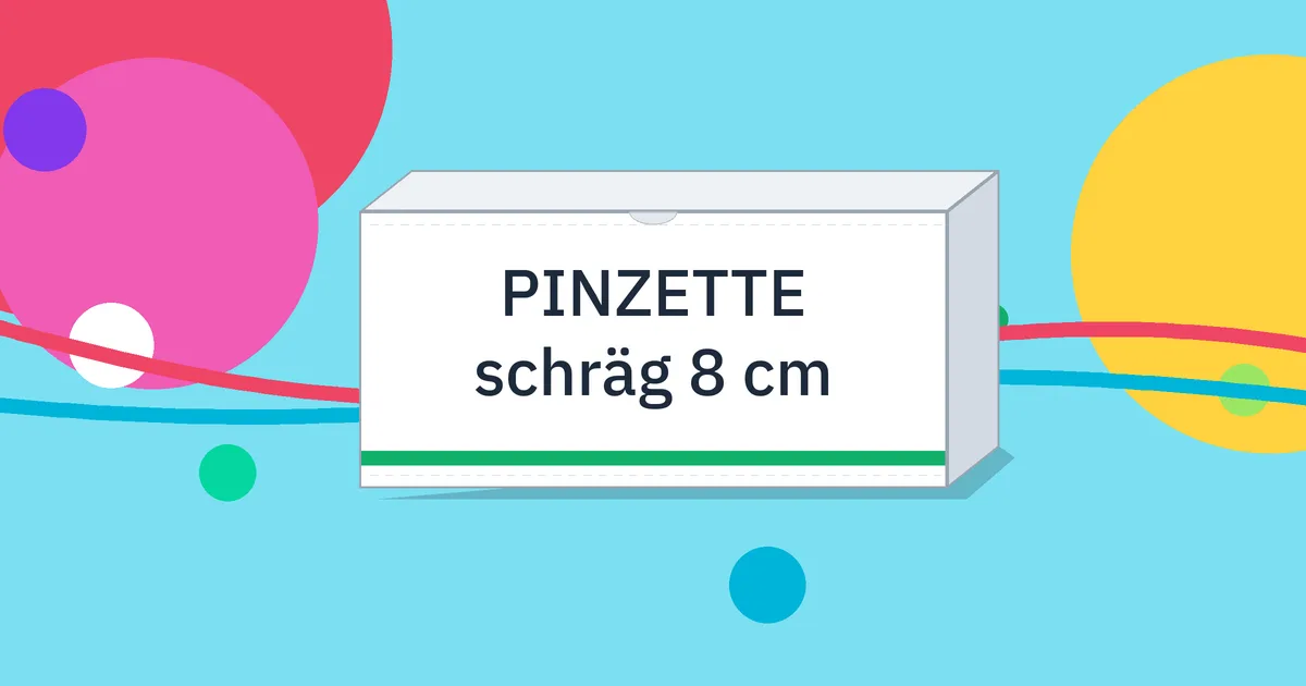 Symbolbild: Packung mit der Aufschrift PINZETTE schräg 8 cm (PZN 01517165) – Verfügbarkeit und Bezug in Apotheken in Frankfurt am Main