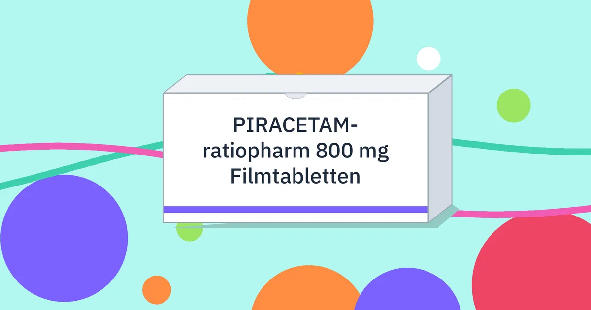 Symbolbild: Packung mit der Aufschrift PIRACETAM-ratiopharm 800 mg Filmtabletten (PZN 02799349) – Verfügbarkeit und Bezug in Apotheken in Frankfurt am Main