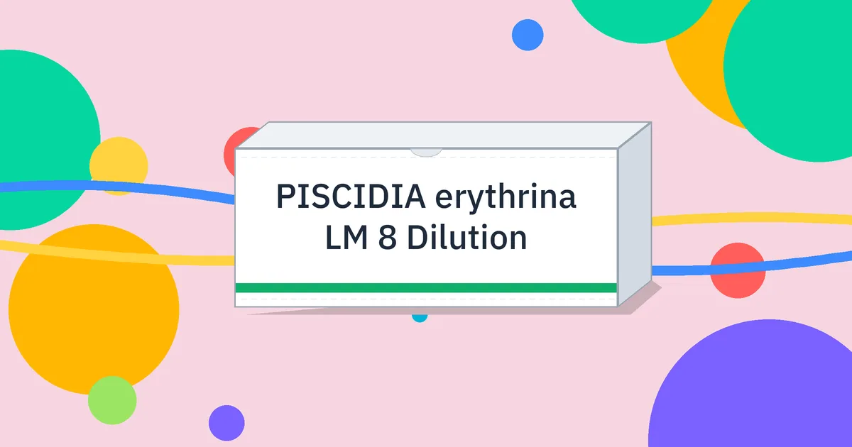Symbolbild: Packung mit der Aufschrift PISCIDIA erythrina LM 8 Dilution (PZN 13645715) – Verfügbarkeit und Bezug in Apotheken in Frankfurt am Main