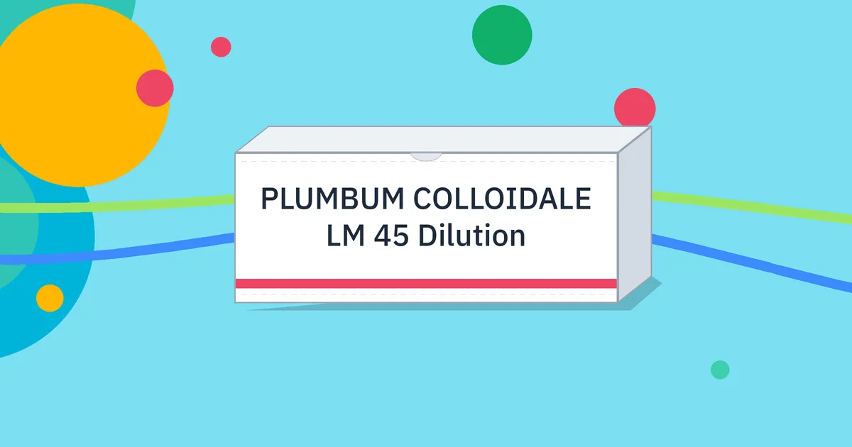 Symbolbild: Packung mit der Aufschrift PLUMBUM COLLOIDALE LM 45 Dilution (PZN 13040461) – Verfügbarkeit und Bezug in Apotheken in Frankfurt am Main