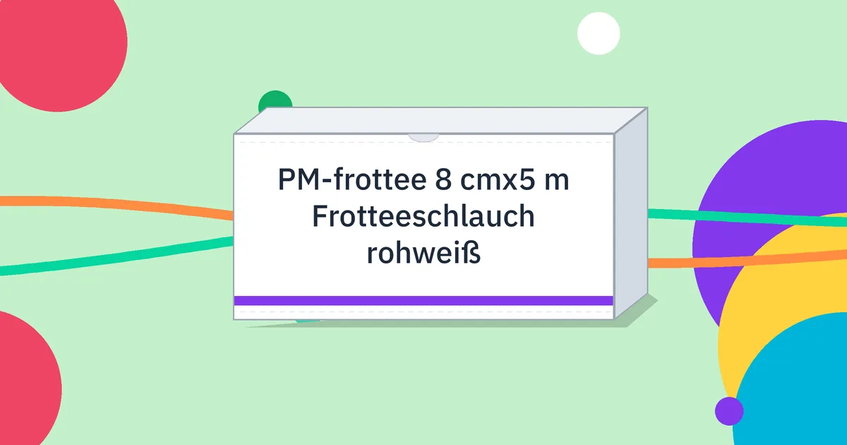 Symbolbild: Packung mit der Aufschrift PM-frottee 8 cmx5 m Frotteeschlauch rohweiß (PZN 18846039) – Verfügbarkeit und Bezug in Apotheken in Frankfurt am Main