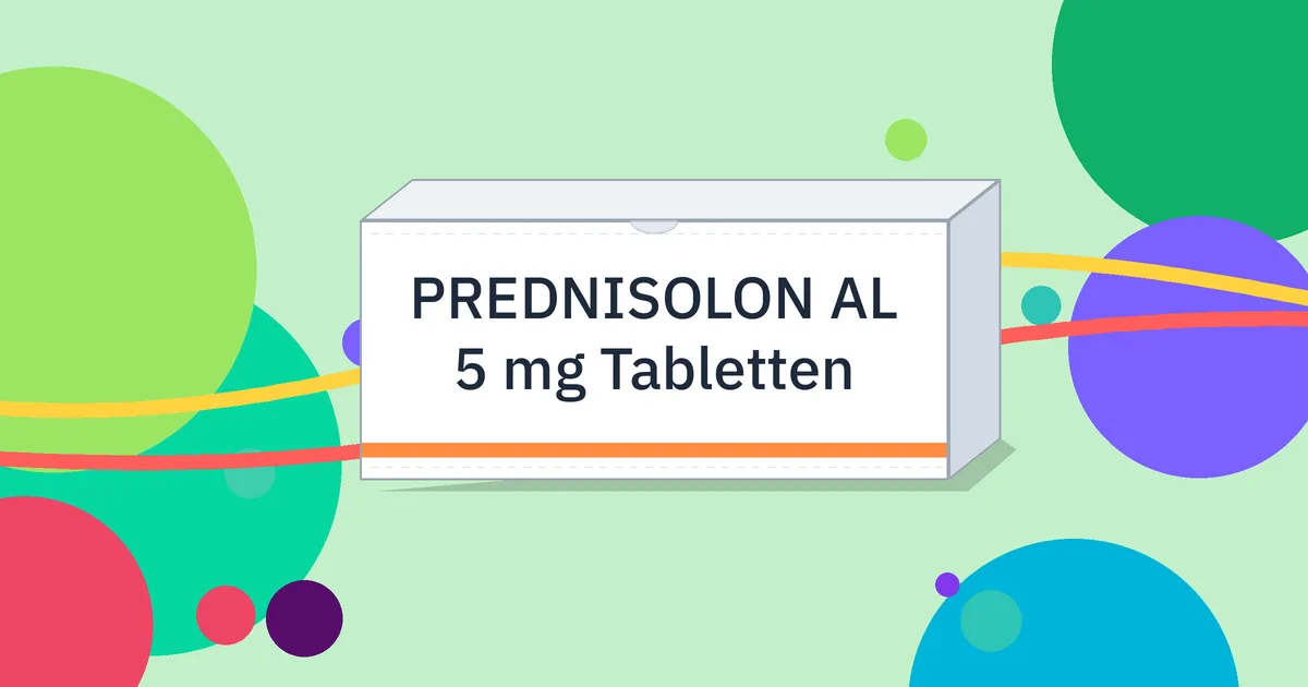 Symbolbild: Packung mit der Aufschrift PREDNISOLON AL 5 mg Tabletten (PZN 03792622) – Verfügbarkeit und Bezug in Apotheken in Frankfurt am Main