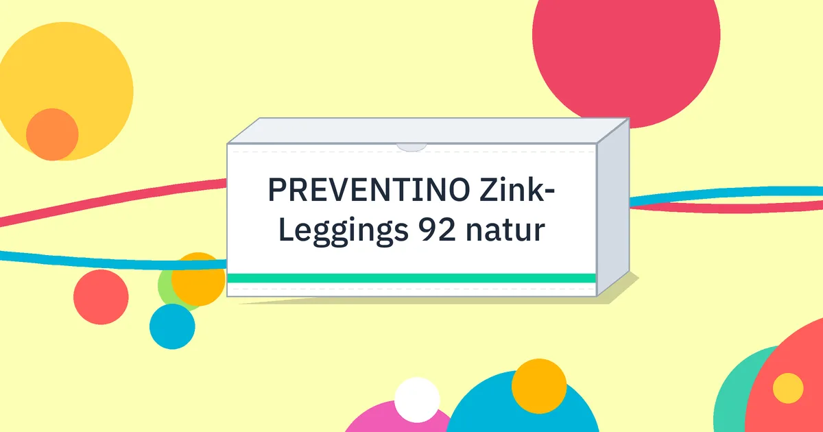 Symbolbild: Packung mit der Aufschrift PREVENTINO Zink-Leggings 92 natur (PZN 12447031) – Verfügbarkeit und Bezug in Apotheken in Frankfurt am Main