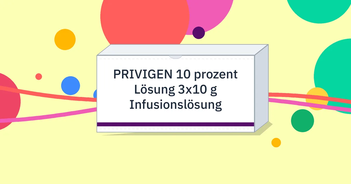 Symbolbild: Packung mit der Aufschrift PRIVIGEN 10 prozent Lösung 3x10 g Infusionslösung (PZN 09763509) – Verfügbarkeit und Bezug in Apotheken in Frankfurt am Main