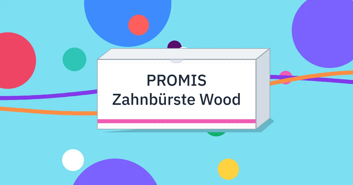 Symbolbild: Packung mit der Aufschrift PROMIS Zahnbürste Wood (PZN 17873749) – Verfügbarkeit und Bezug in Apotheken in Frankfurt am Main