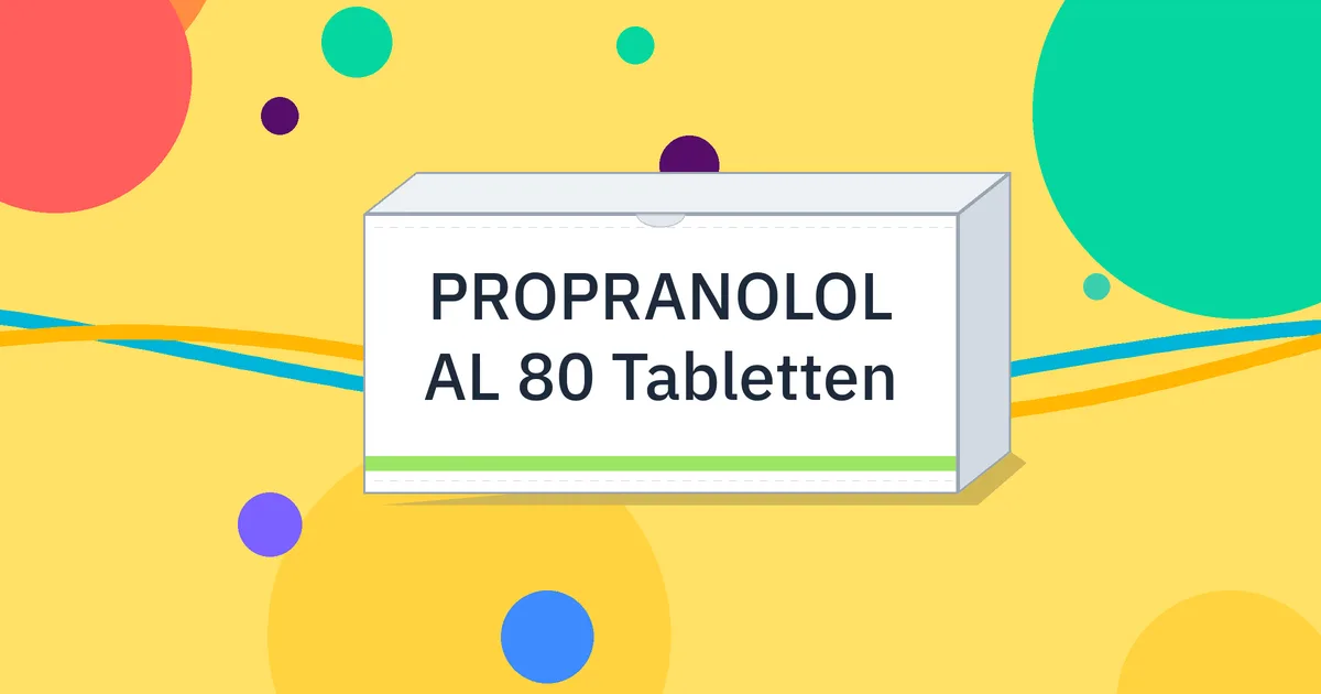 Symbolbild: Packung mit der Aufschrift PROPRANOLOL AL 80 Tabletten (PZN 08859213) – Verfügbarkeit und Bezug in Apotheken in Frankfurt am Main