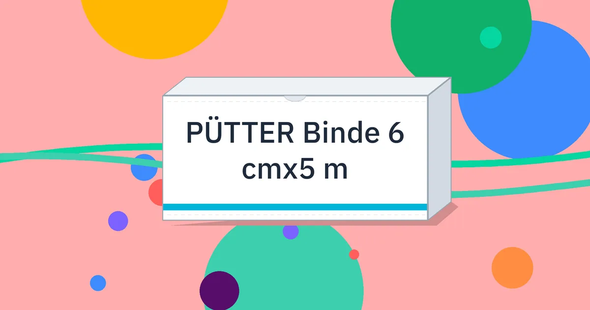 Symbolbild: Packung mit der Aufschrift PÜTTER Binde 6 cmx5 m (PZN 05529751) – Verfügbarkeit und Bezug in Apotheken in Frankfurt am Main