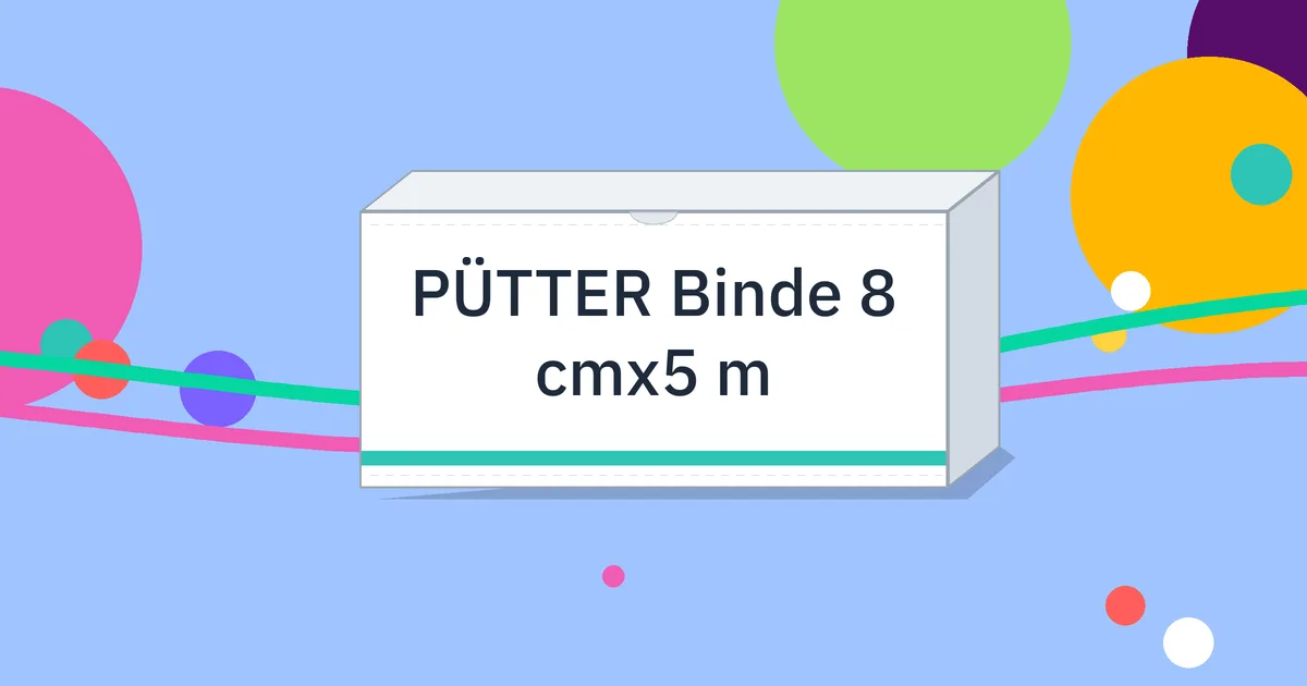 Symbolbild: Packung mit der Aufschrift PÜTTER Binde 8 cmx5 m (PZN 15782310) – Verfügbarkeit und Bezug in Apotheken in Frankfurt am Main