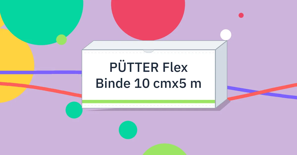 Symbolbild: Packung mit der Aufschrift PÜTTER Flex Binde 10 cmx5 m (PZN 17452723) – Verfügbarkeit und Bezug in Apotheken in Frankfurt am Main