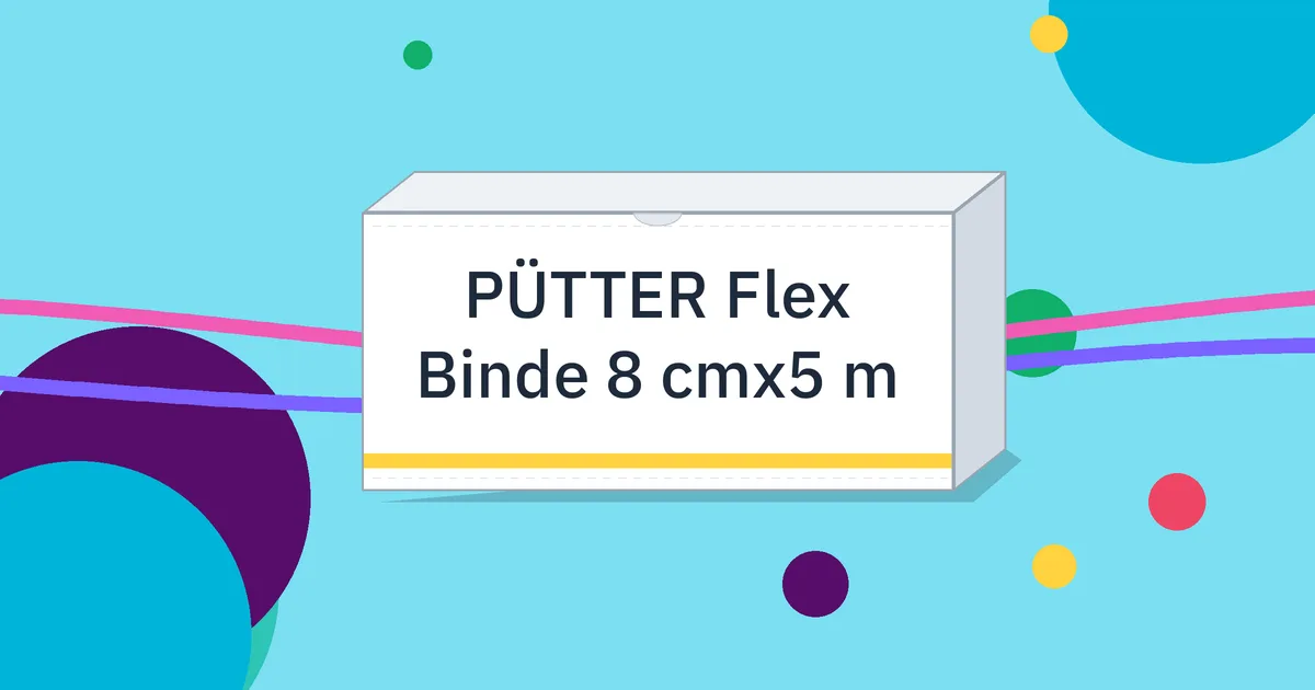 Symbolbild: Packung mit der Aufschrift PÜTTER Flex Binde 8 cmx5 m (PZN 03541251) – Verfügbarkeit und Bezug in Apotheken in Frankfurt am Main