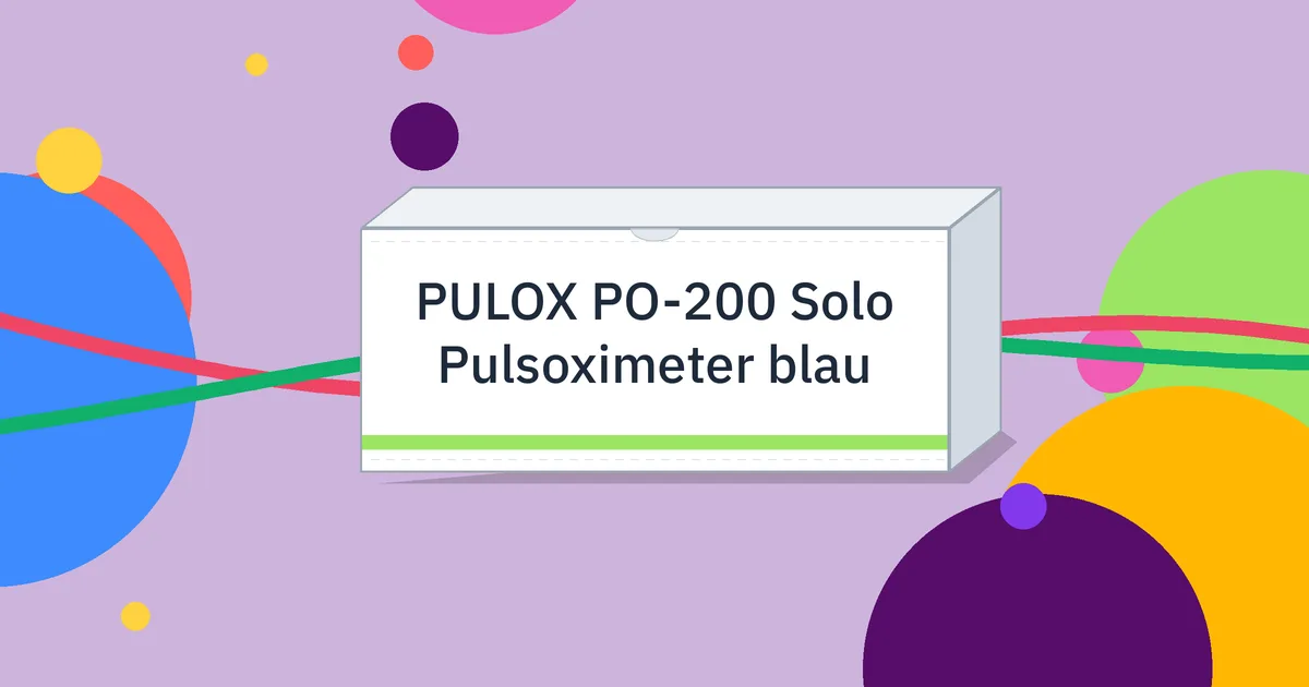 Symbolbild: Packung mit der Aufschrift PULOX PO-200 Solo Pulsoximeter blau (PZN 16036856) – Verfügbarkeit und Bezug in Apotheken in Frankfurt am Main