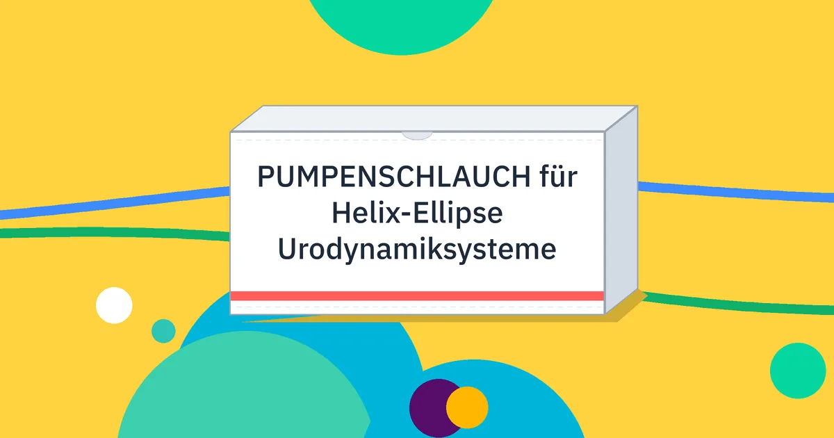 Symbolbild: Packung mit der Aufschrift PUMPENSCHLAUCH für Helix-Ellipse Urodynamiksysteme (PZN 16166180) – Verfügbarkeit und Bezug in Apotheken in Frankfurt am Main