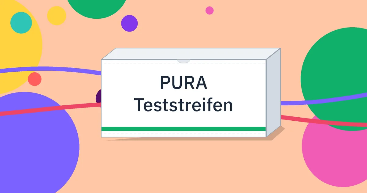 Symbolbild: Packung mit der Aufschrift PURA Teststreifen (PZN 13503027) – Verfügbarkeit und Bezug in Apotheken in Frankfurt am Main