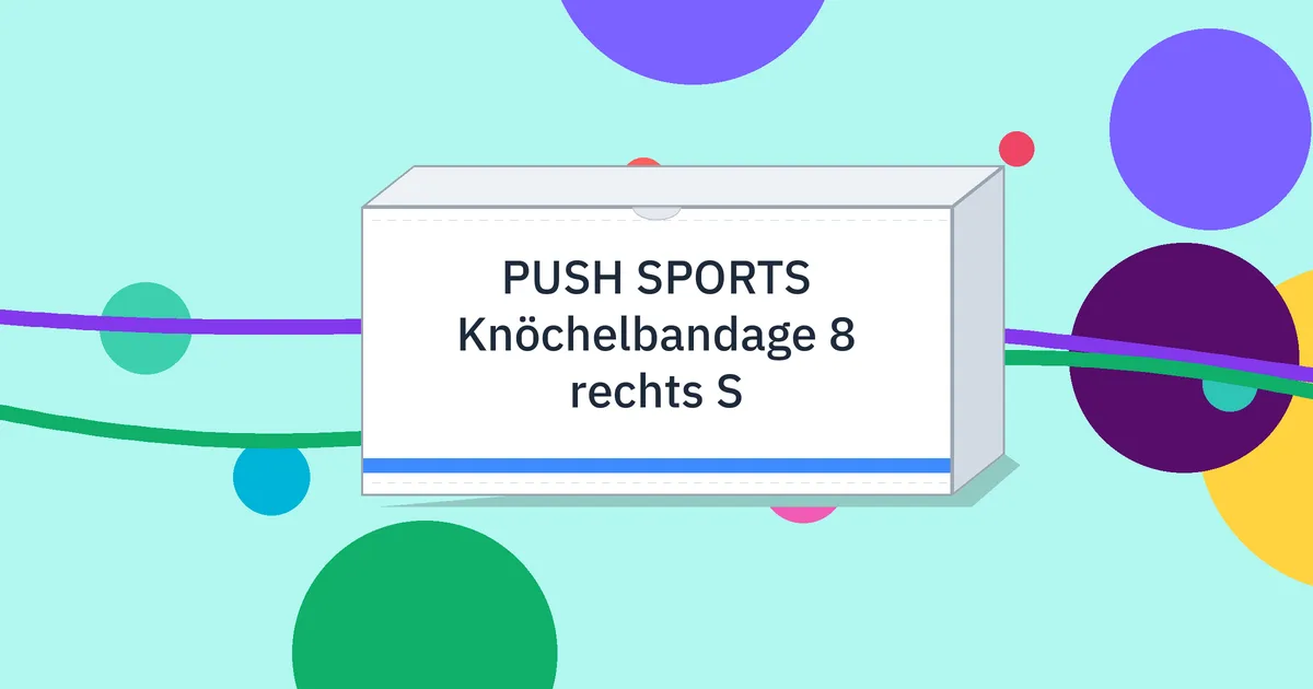 Symbolbild: Packung mit der Aufschrift PUSH SPORTS Knöchelbandage 8 rechts S (PZN 16724007) – Verfügbarkeit und Bezug in Apotheken in Frankfurt am Main