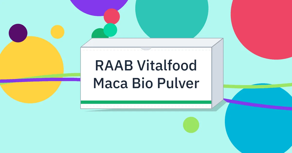 Symbolbild: Packung mit der Aufschrift RAAB Vitalfood Maca Bio Pulver (PZN 19304406) – Verfügbarkeit und Bezug in Apotheken in Frankfurt am Main