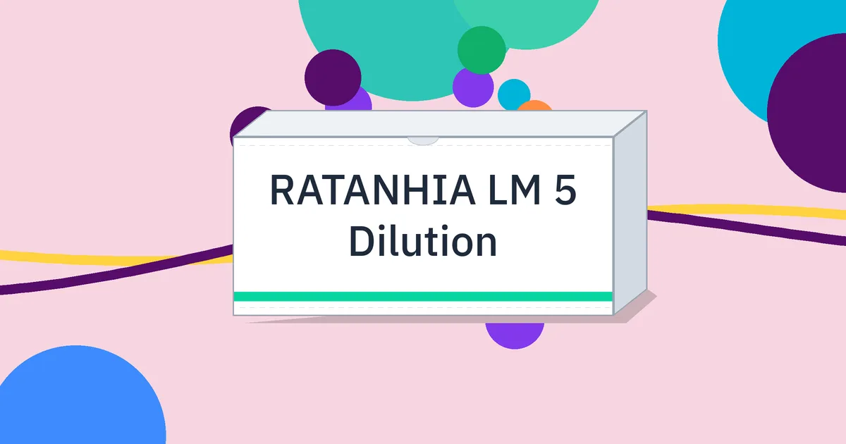 Symbolbild: Packung mit der Aufschrift RATANHIA LM 5 Dilution (PZN 13677690) – Verfügbarkeit und Bezug in Apotheken in Frankfurt am Main