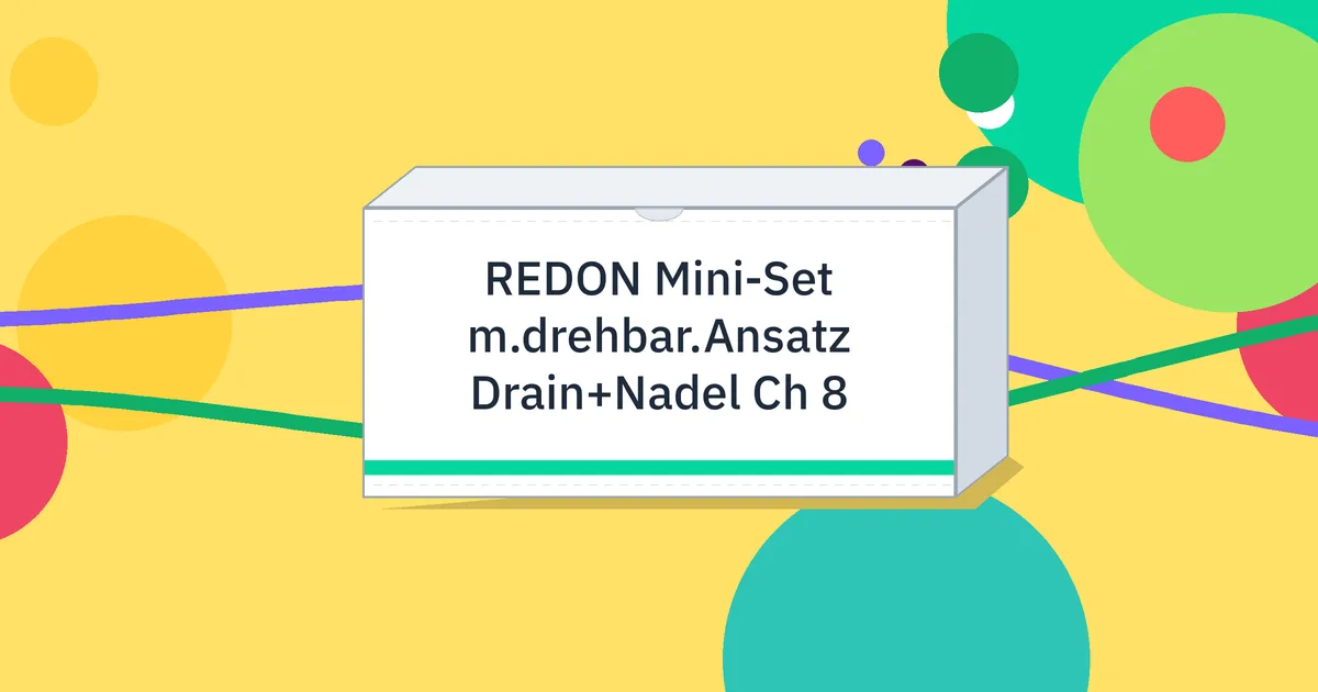 Symbolbild: Packung mit der Aufschrift REDON Mini-Set m.drehbar.Ansatz Drain+Nadel Ch 8 (PZN 19686164) – Verfügbarkeit und Bezug in Apotheken in Frankfurt am Main