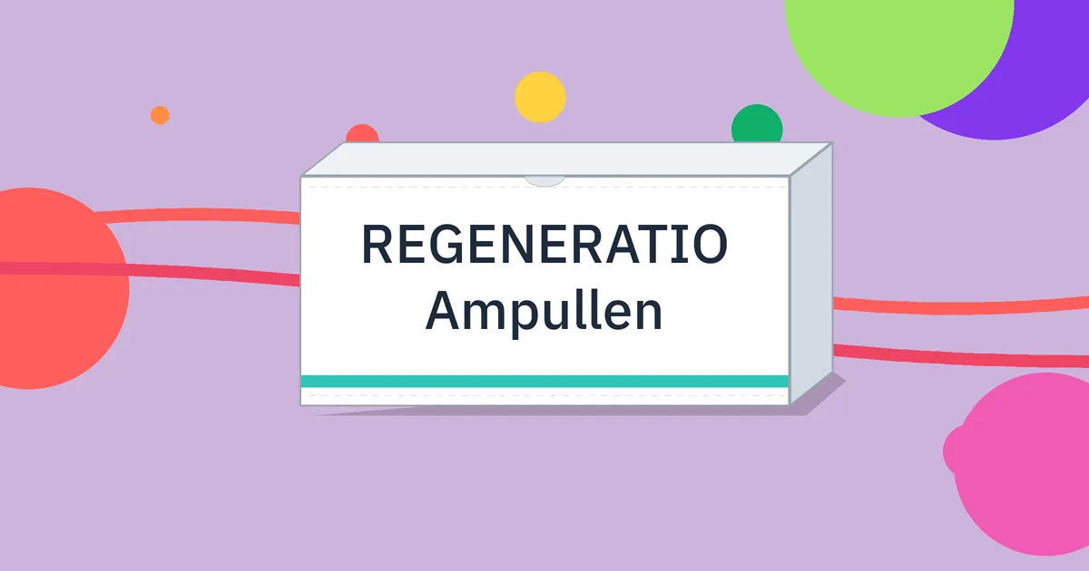 Symbolbild: Packung mit der Aufschrift REGENERATIO Ampullen (PZN 01444271) – Verfügbarkeit und Bezug in Apotheken in Frankfurt am Main